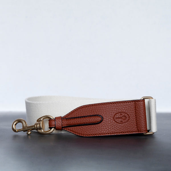 Webbing Strap - Ivory / Brown